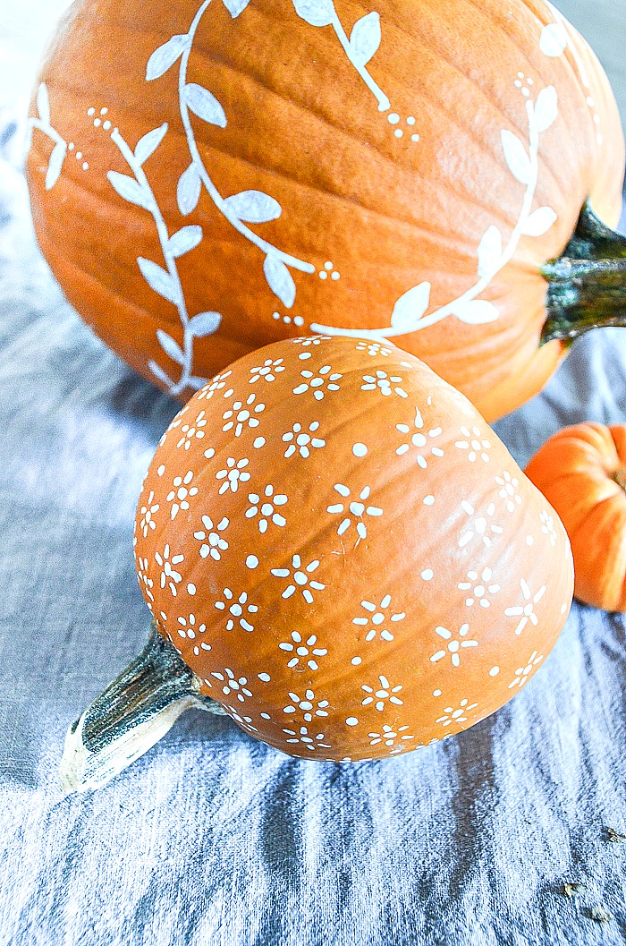 Patterns Painted On A Pumpkin DIY - StoneGable