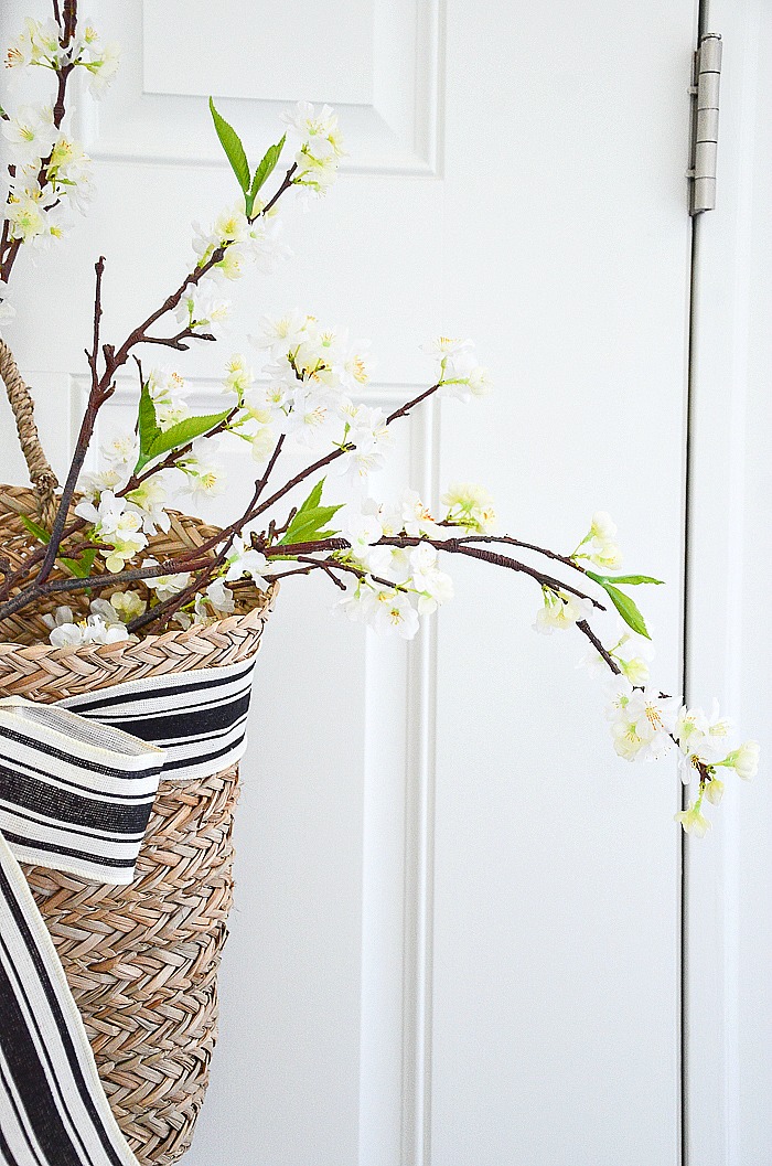 Pretty And Easy Spring Door Basket DIY - StoneGable