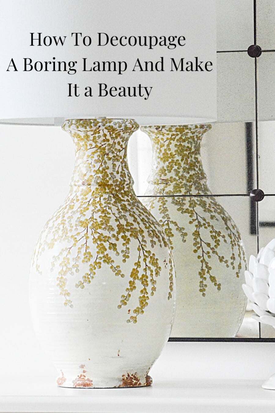 Easy And Beautiful Decoupage Lamp DIY - StoneGable