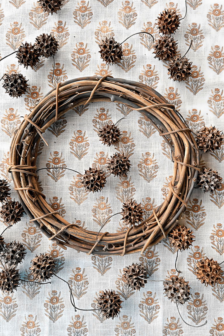 Sweet Gum Ball Wreath: Simple To Make And Textural - StoneGable